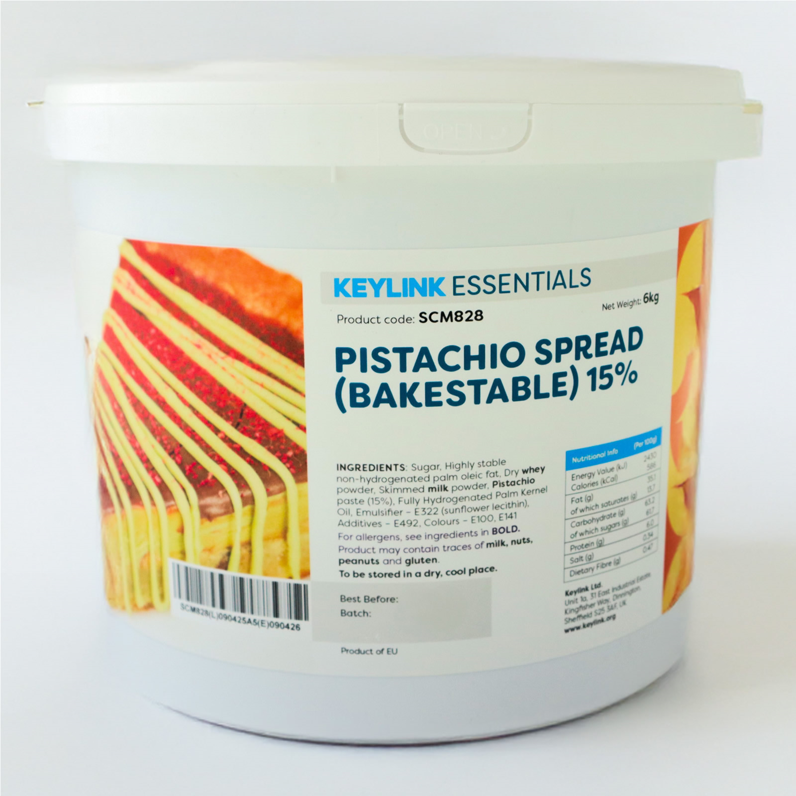 Bakestable 15% Pistachio Cream Spread for Bakers, Chefs and Patissiers, available from Keylink ...
